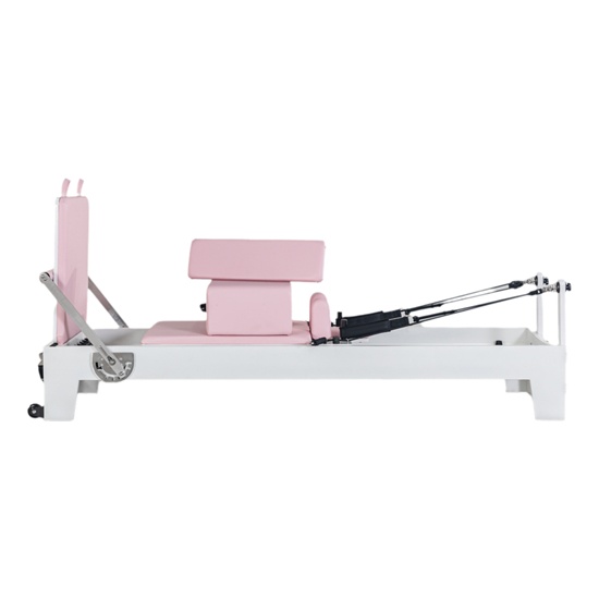 Wood Pilates Reformer painted white color